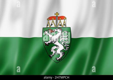 Styria Land flag, Austria waving banner collection. 3D illustration ...
