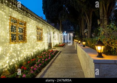 Jerusalem, Israel, Palestine Inner courtyard of the house of Caiaphas ...