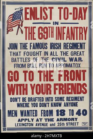 Enlist Poster - U.S World War One Propaganda - 75 Stock Photo - Alamy