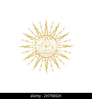 Medieval solar system. Esoteric, astrology and alchemy vector hand ...