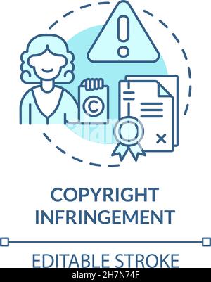 Infringement of rights concept icon. Violation of law idea thin line ...