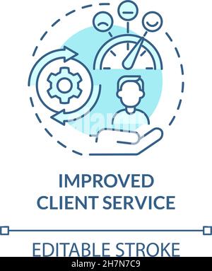 Improved customer satisfaction turquoise concept icon Stock Vector ...