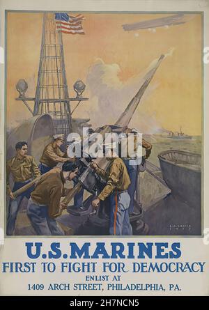WWI, "First to Fight", U.S. Marines, 1918 Stock Photo - Alamy