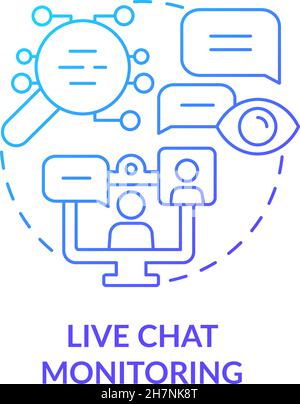 Live chat monitoring blue concept icon Stock Vector Image & Art - Alamy