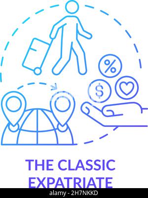 Classic expatriate concept icon Stock Vector Image & Art - Alamy