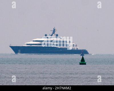 Sheerness, Kent, UK. 24th Nov, 2021. Superyacht 'Here Comes the Sun ...