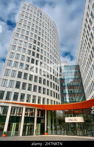 ING House headquarters of ING Bank in financial business district ...