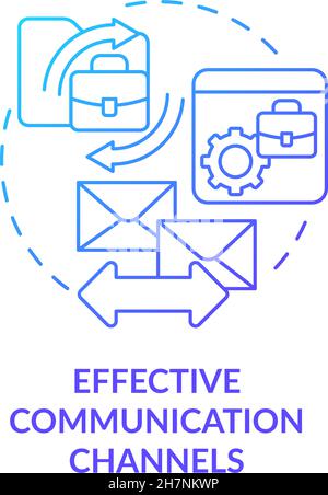 Effective communication channels blue concept icon Stock Vector Image ...