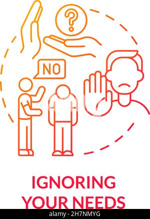 Ignoring your needs concept icon Stock Vector Image & Art - Alamy