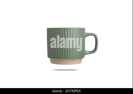 Beautiful ribbed cup isolated on white Stock Photo - Alamy