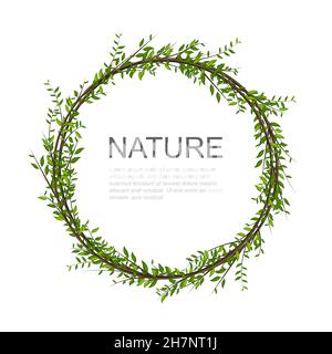Greeting card with ficus decorative plant, square frame. Vector ...