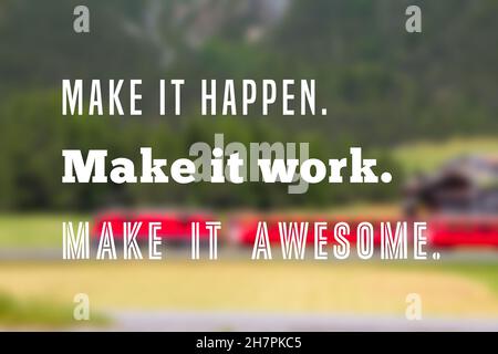 Make it awesome. Workplace motivational quote poster. Success ...
