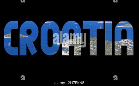 Croatia text sign - country name word photo silhouette Stock Photo - Alamy
