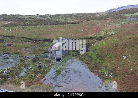 Nant Gwrtheyrn granite quarry derelict crushing plant. Llyn Peninsula ...