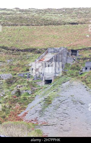 Nant Gwrtheyrn granite quarry derelict crushing plant. Llyn Peninsula ...