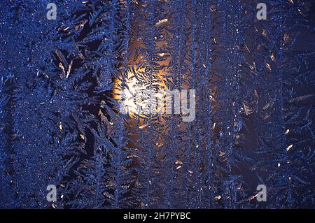 Natural ice patterns on glass texture Stock Photo - Alamy
