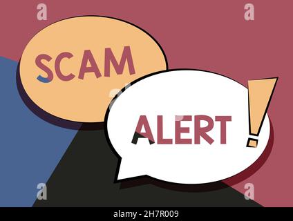 Hand writing sign Scam Alert. Concept meaning warning someone about ...