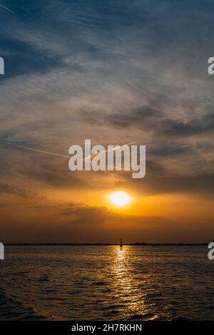 Sunset in the Venice Lagoon. magic Stock Photo - Alamy