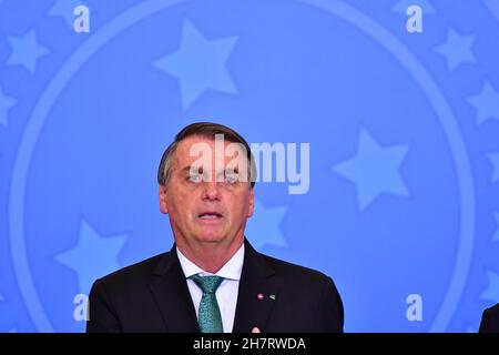 Brasilia, Brazil. 24th Nov, 2021. This Wednesday (24) President Jair ...