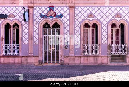 Central Mexico, Aguascalientes colorful streets and colonial houses in ...