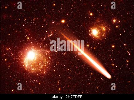 Fire comet in deep space Stock Photo - Alamy
