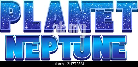 Planet Neptune word logo design with Neptune planet illustration Stock ...