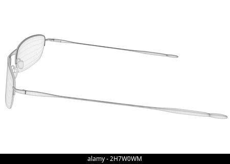 Wireframe of eyeglasses from black lines isolated on white background ...