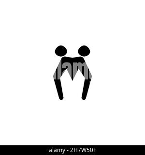 Conjoined twins line icon. Simple style siamese twins day poster ...