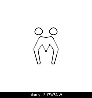 Conjoined twins line icon. Simple style siamese twins day poster ...