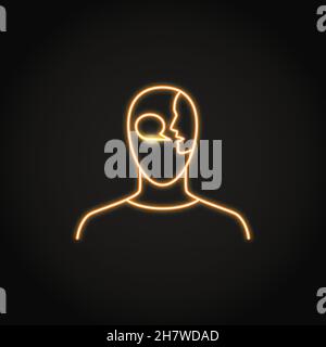 Neon psychosis icon in line style. Mental illness symbol. Vector ...