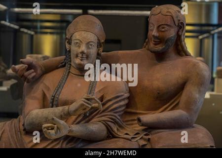Etruscan Sarcophagus of the Spouses husband and wife lovers bride and ...