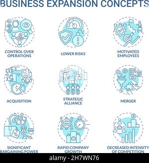 Growth line icons collection. Expansion, Development, Progression ...