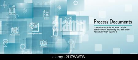SOP banner web icon vector illustration concept for the standard ...
