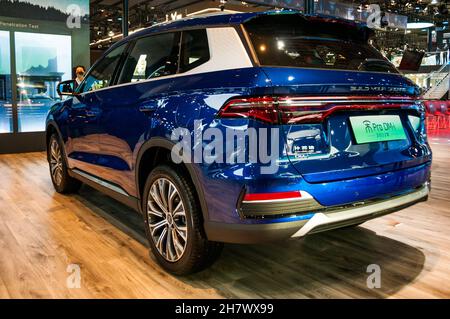 BYD Song Pro DM-i a PHEV SUV seen on display at the 2021 Guangzhou Auto ...