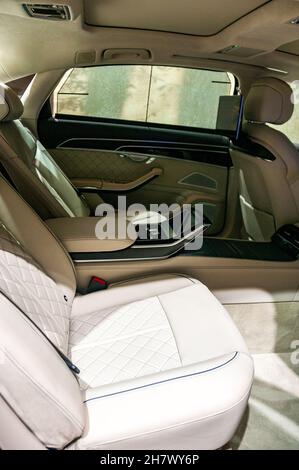 Interior of the Audi A8L Horch seen on display at the 2021 Guangzhou ...