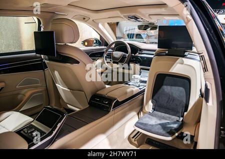Interior of the Audi A8L Horch seen on display at the 2021 Guangzhou ...