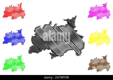 Dindigul district (Tamil Nadu State, Republic of India) map vector ...