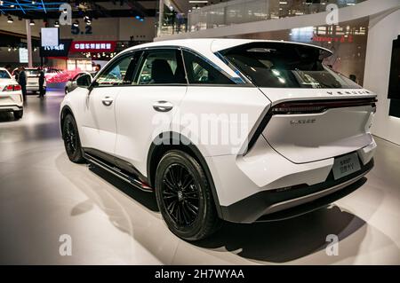 Venucia V-online on display at the 2021 Guangzhou Auto Show, Guangdong ...