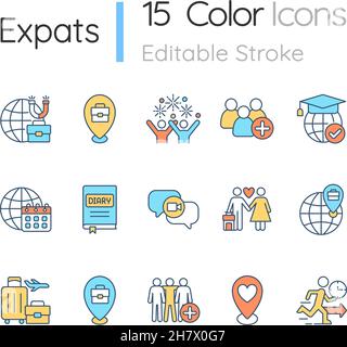 voyage icon linear logo mark set collection in black and white for web ...