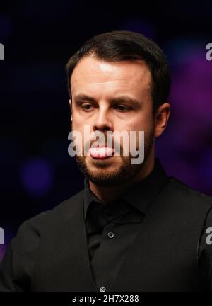 John Astley in action during day three of the Cazoo UK Championship at ...