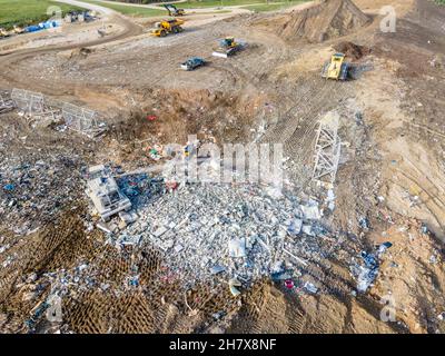 Aerial photograph of Dane County Landfill on an overcast November ...