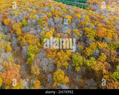 Aerial photograph of Parnell Tower, a high vantage point, in the Kettle ...