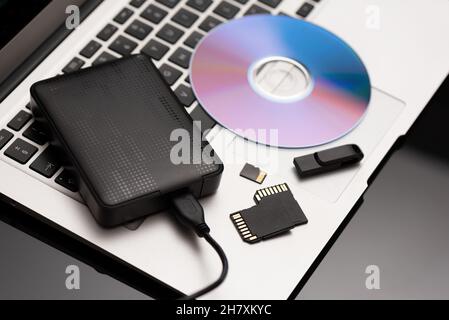 Multiple storage devices, data security, digital data storage Stock ...