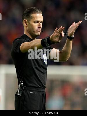 Referee Danny Makkelie during the Europa League Round of 16 2nd leg ...
