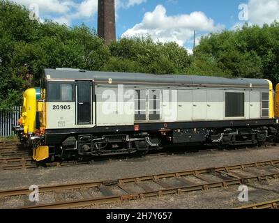 A British class 20 diesel electric railway locomotive at Barrow Hill ...