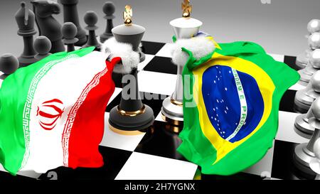 Flags of Iran and Brazil, 3d render, isolated Stock Photo - Alamy