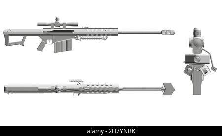 side view modern sniper rifle Stock Vector Image & Art - Alamy