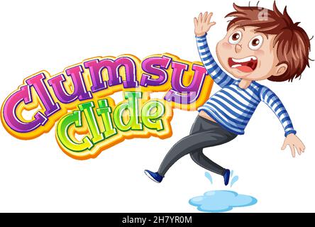 Clumsy Clide logo text design illustration Stock Vector Image & Art - Alamy