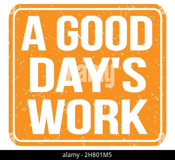 WORK text written on orange rectangle stamp sign Stock Photo - Alamy