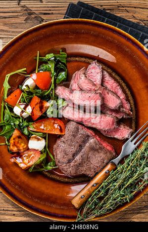 BBq roasted Oyster Top Blade or flat iron roast beef meat steak on a ...